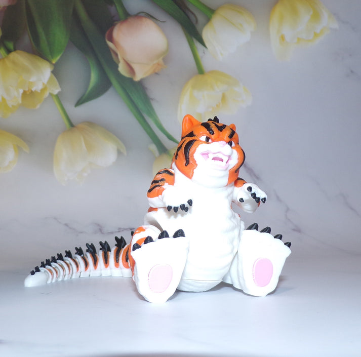 Catzilla Articulated 3d Printed Figurine | Wonderland 3D Printing